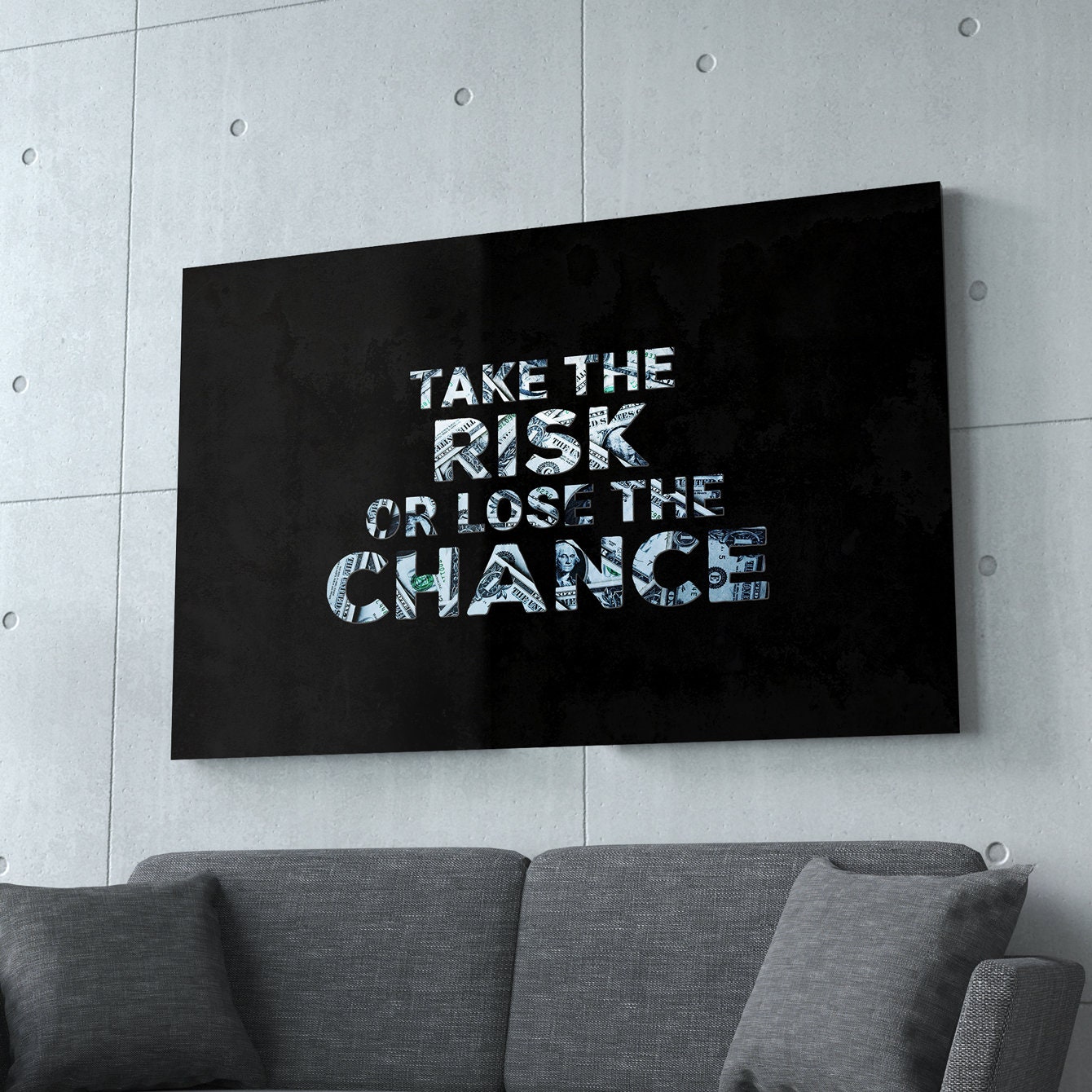 Office Decor Take the Risk Wall Art Motivational Canvas Print ...
