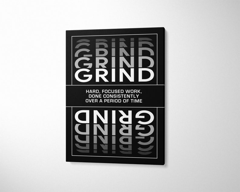 Motivational Poster - Verb GRIND Definition - Office Inspirational Word ...