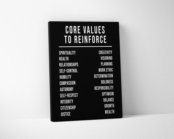 CORE VALUES to Reinforce Business Motivation Wall Art - Etsy