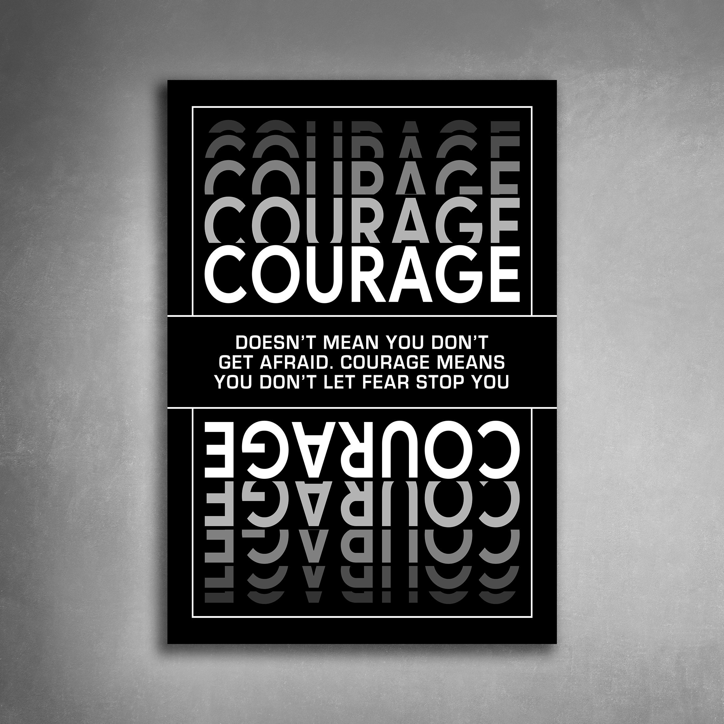 Motivational Art Noun COURAGE Definition Quote Office - Etsy