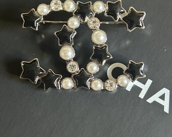 Bonetto 1980s Clock Rhinestone Brooch in Original Box New Old ...