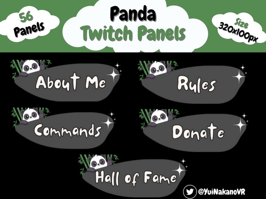 56x Twitch Panels - PANDA - Instant Download / Ready for Use - Etsy