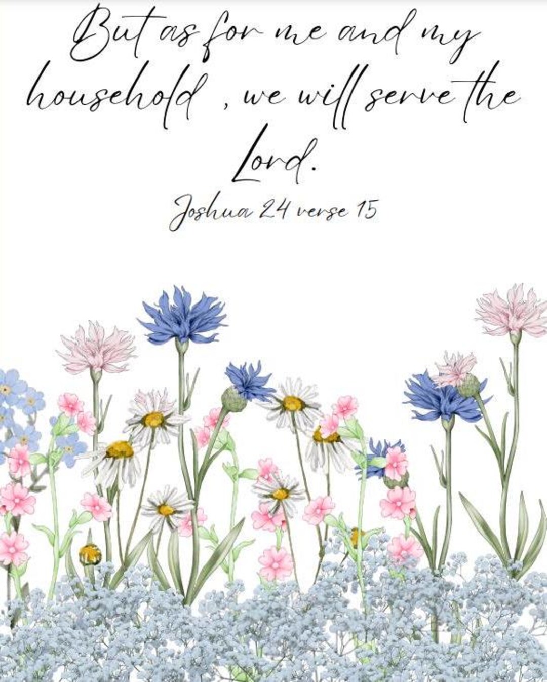Bible Verse Poster Joshua 24 Verse 15 - Etsy