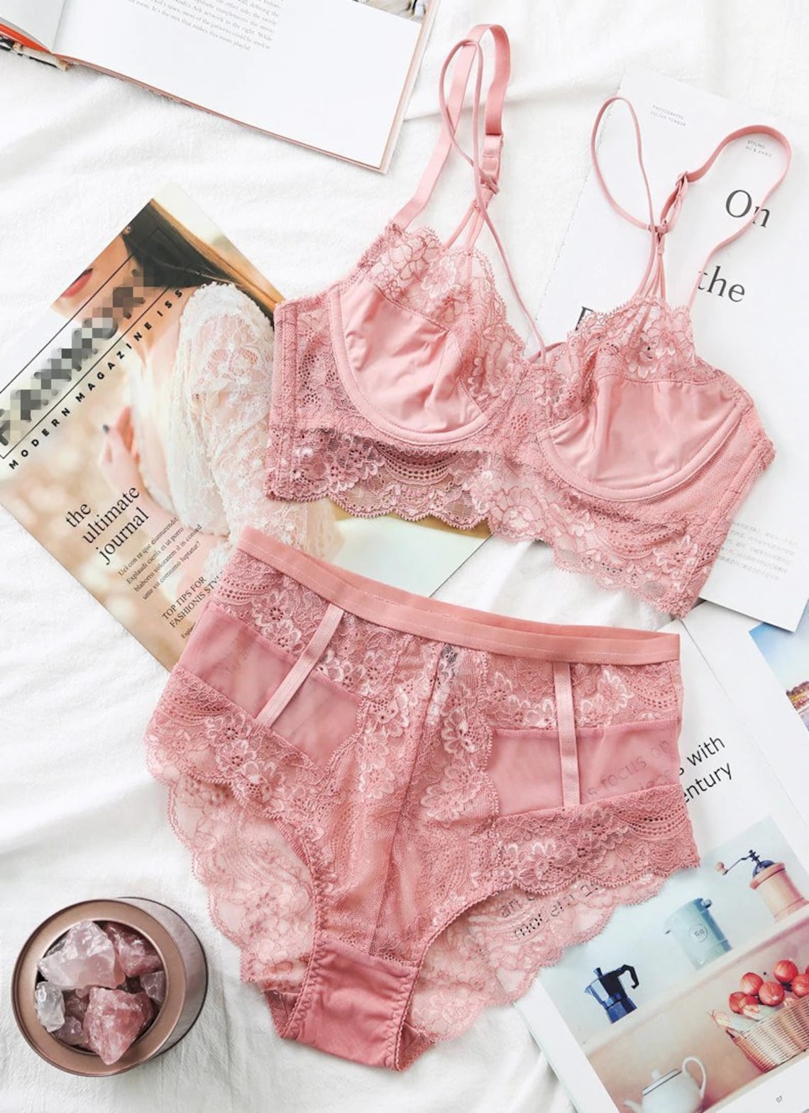 Lace Lingerie Set Cute Underwear Sexy Lingerie See Through Etsy