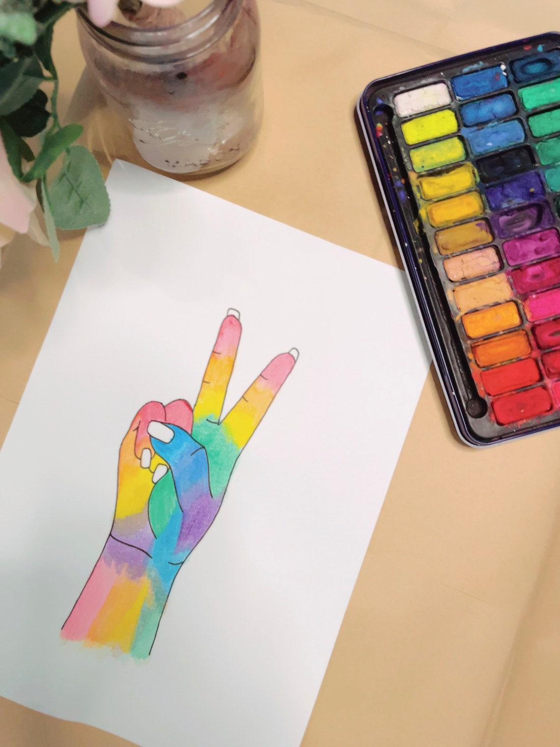 A4 watercolour art abstract painting lgbt lgbtq support family | Etsy