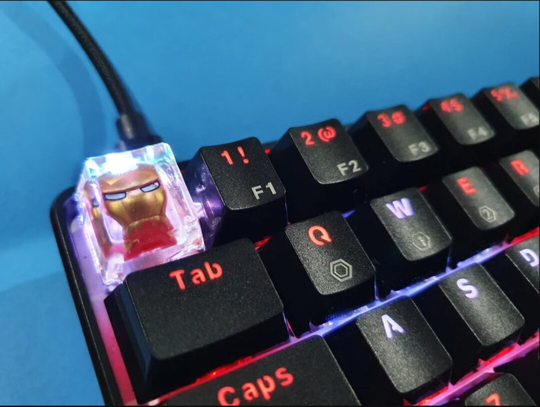 Iron Man Avengers Artisan Resin Keycap Cherry MX Compatible Marvel ESC ...