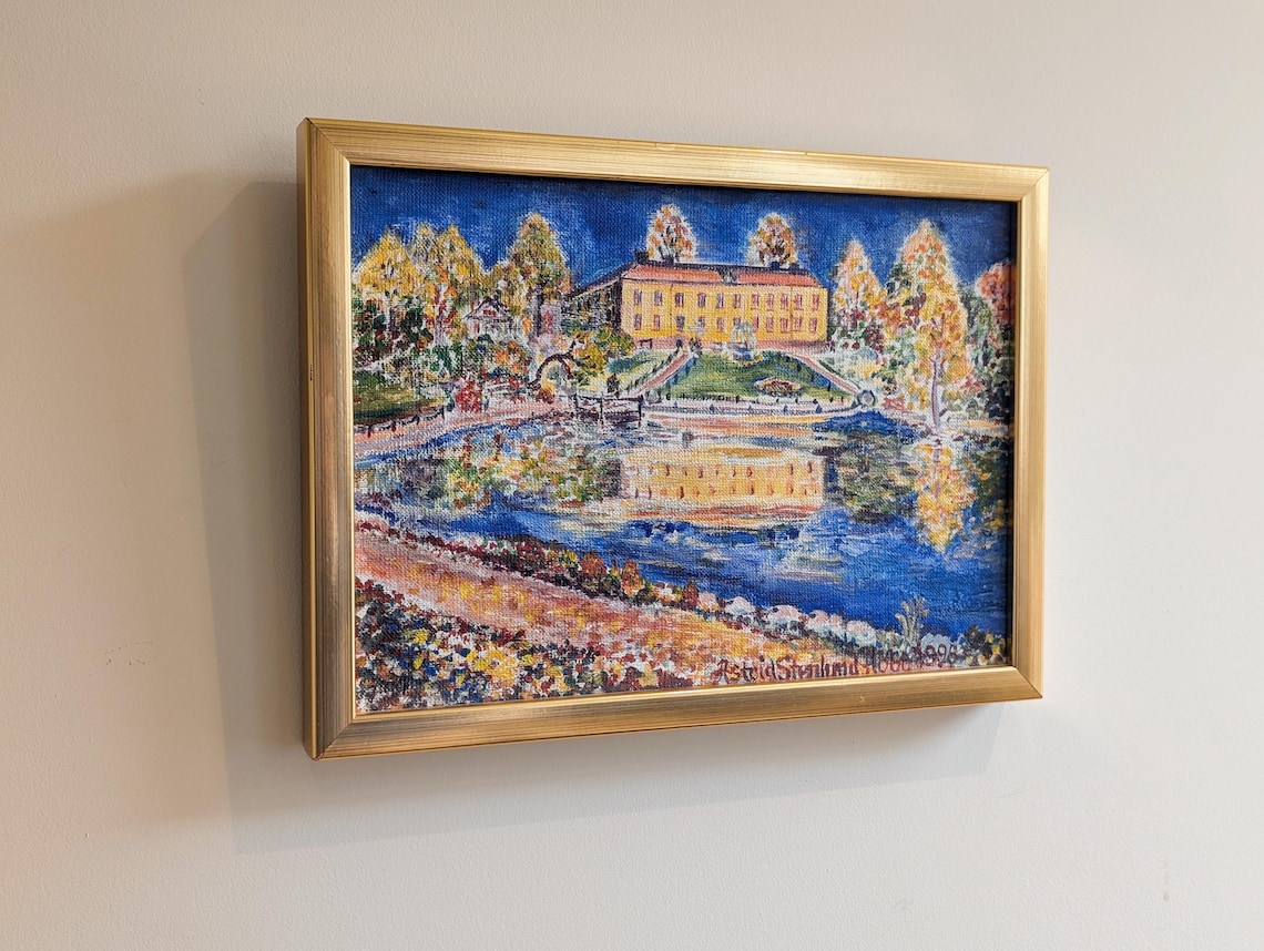 Swedish Oil Painting of Edsberg Castle - Etsy