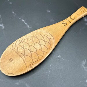 Personalized Wooden Fish Serving Spoon-rice Spoon - Etsy
