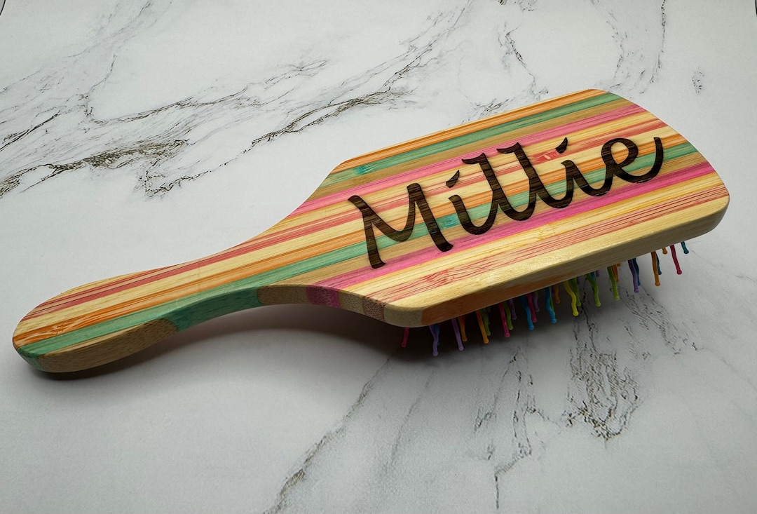 Personalized Colorful Bamboo Hairbrush-wooden Hair Brush - Etsy
