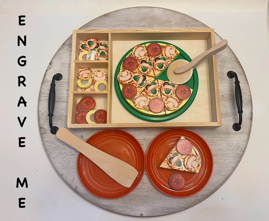 Personalized Wooden Pizza Food Play Set - Etsy