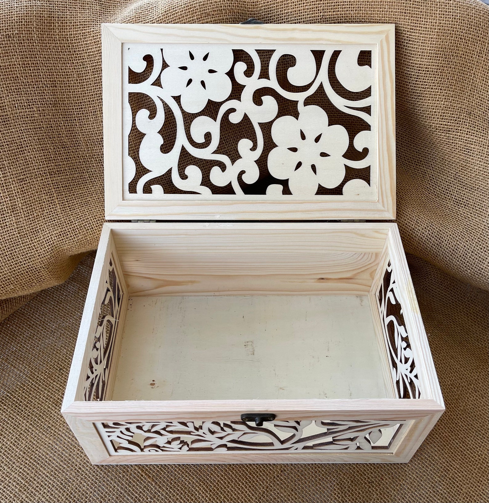 Laser Cut Unfinished Wood Boxes-3 Sizes - Etsy