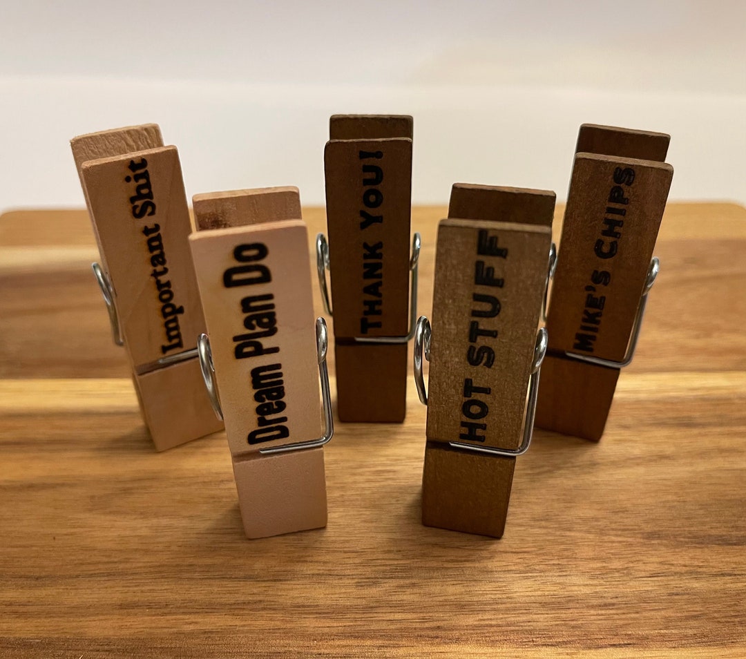 Personalized Wooden Clothespins – Custom Engraved Clips for Gifts ...