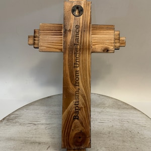 Personalized Layered Wood Cross: Engraved Christian Keepsake - Etsy