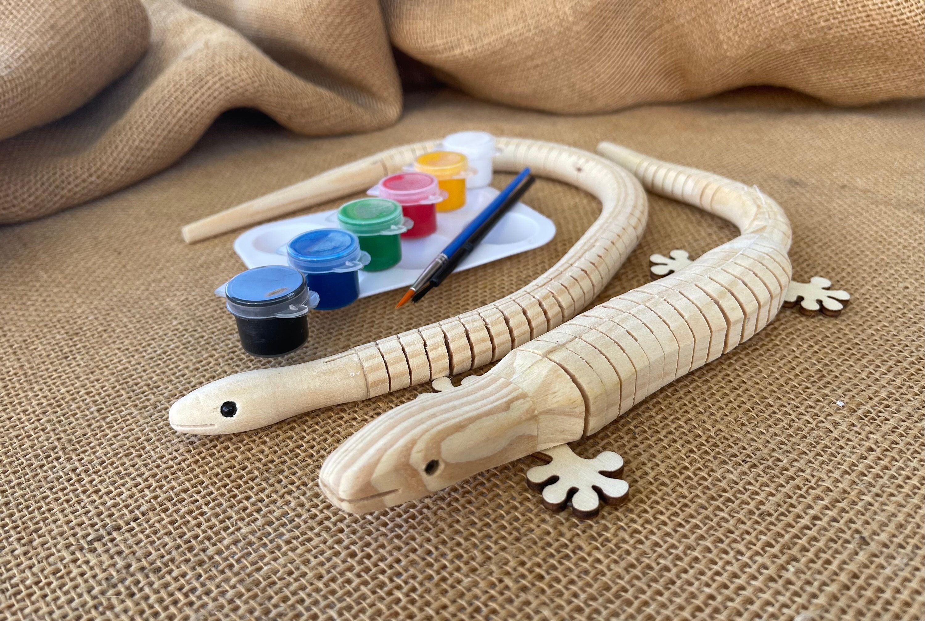 Movable Wooden Lizard Snake Paint Craft Kit DIY Craft Kids - Etsy