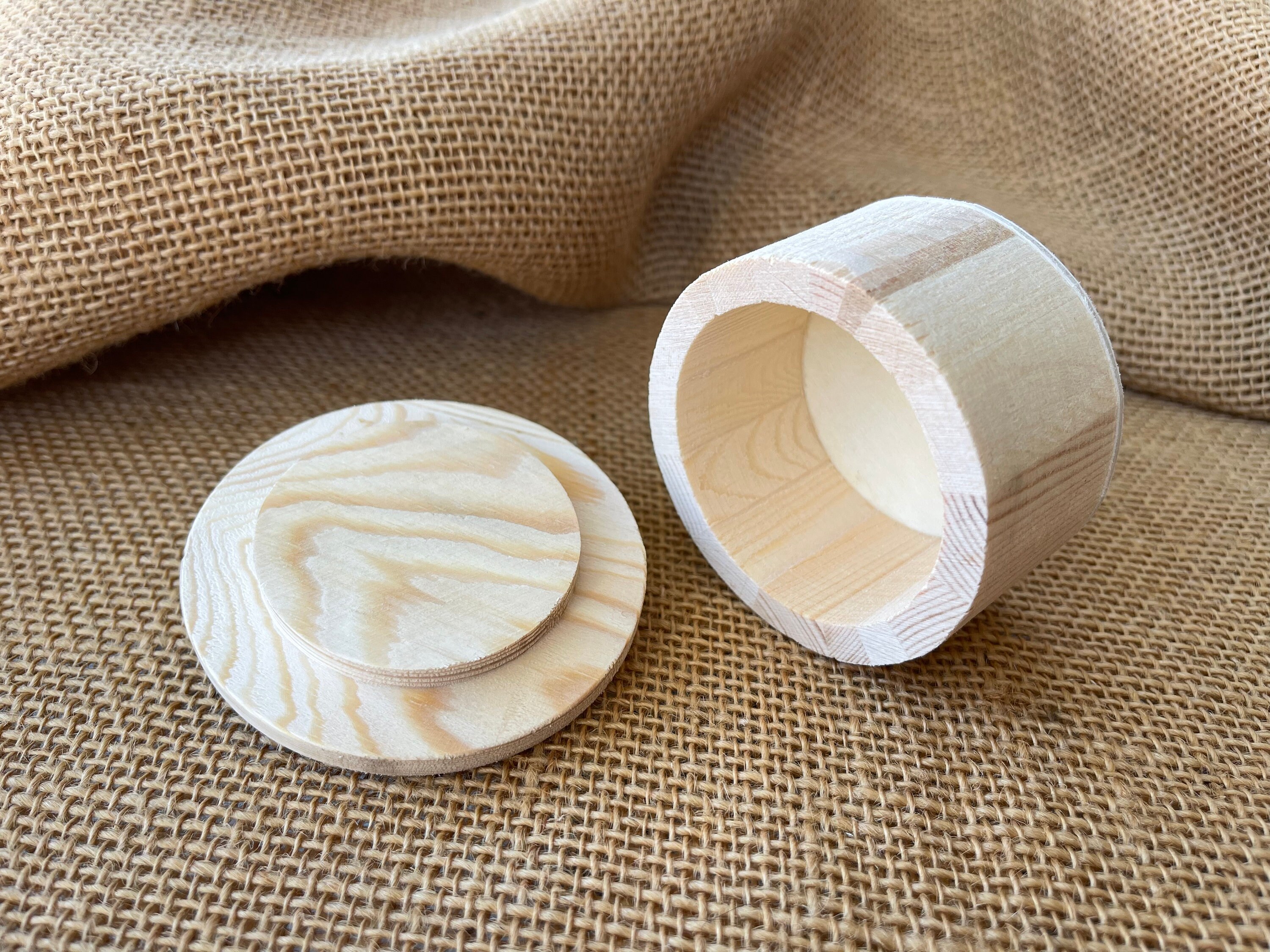 Small Round Box-unfinished Wood - Etsy