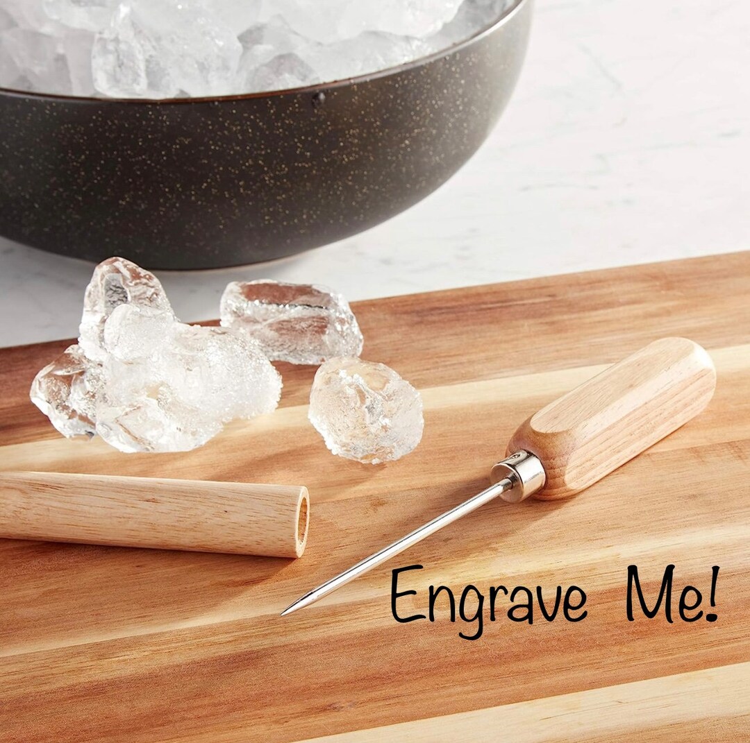 Personalized Wooden Ice Pick With Cap: Engraved Bar Tool - Etsy