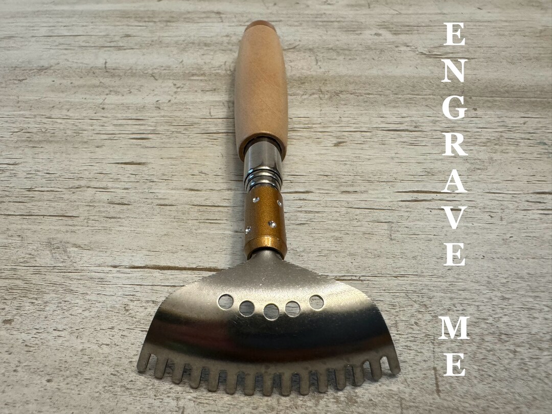 Personalized Back Scratcher, Telescoping With Wood Handle, Stainless ...