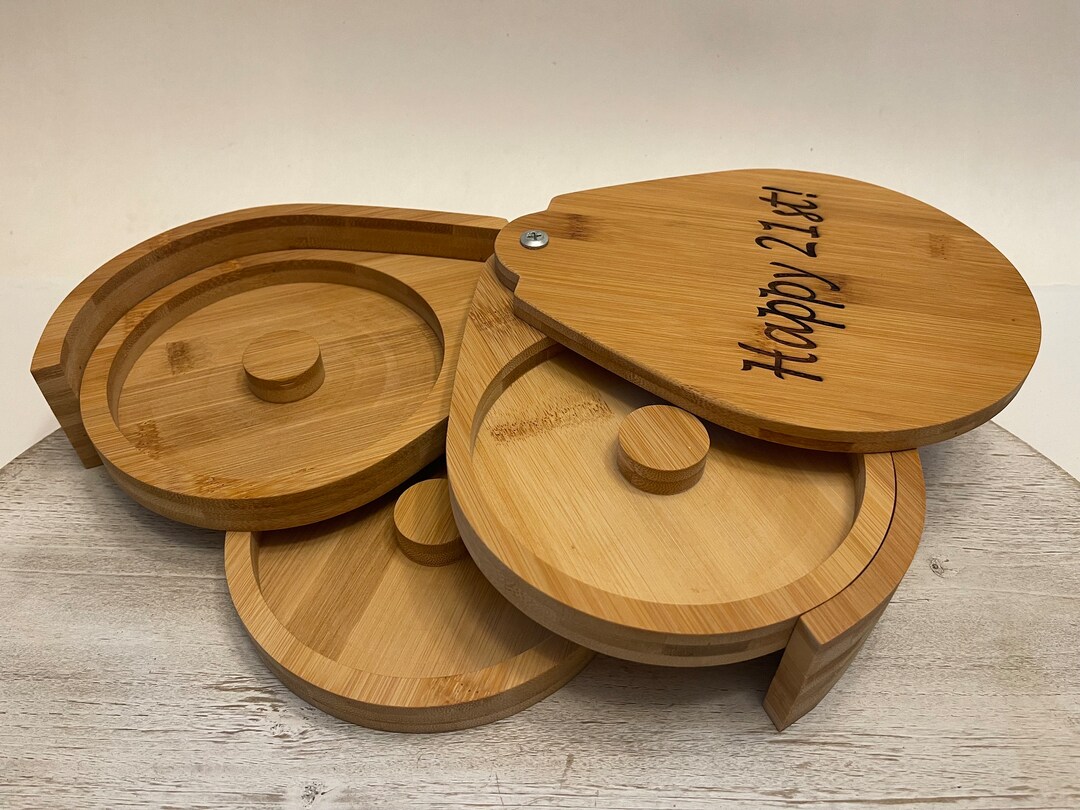 Personalized 3-tier Bamboo Cocktail Salt Rimmer - Custom Engraved Bar ...