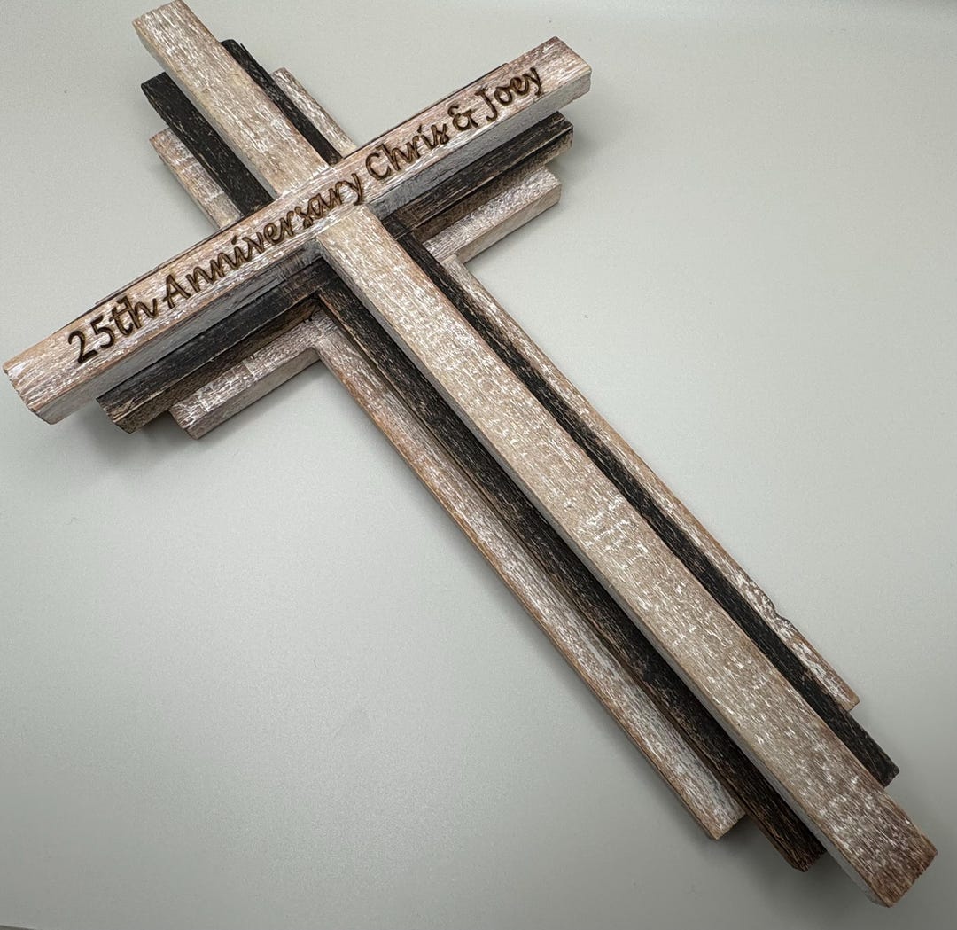 Personalized Layered Wood Cross: Engraved Christian Keepsake - Etsy