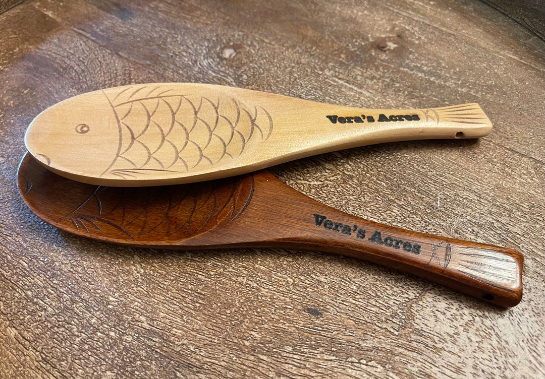 Personalized Wooden Fish Serving Spoon-rice Spoon - Etsy