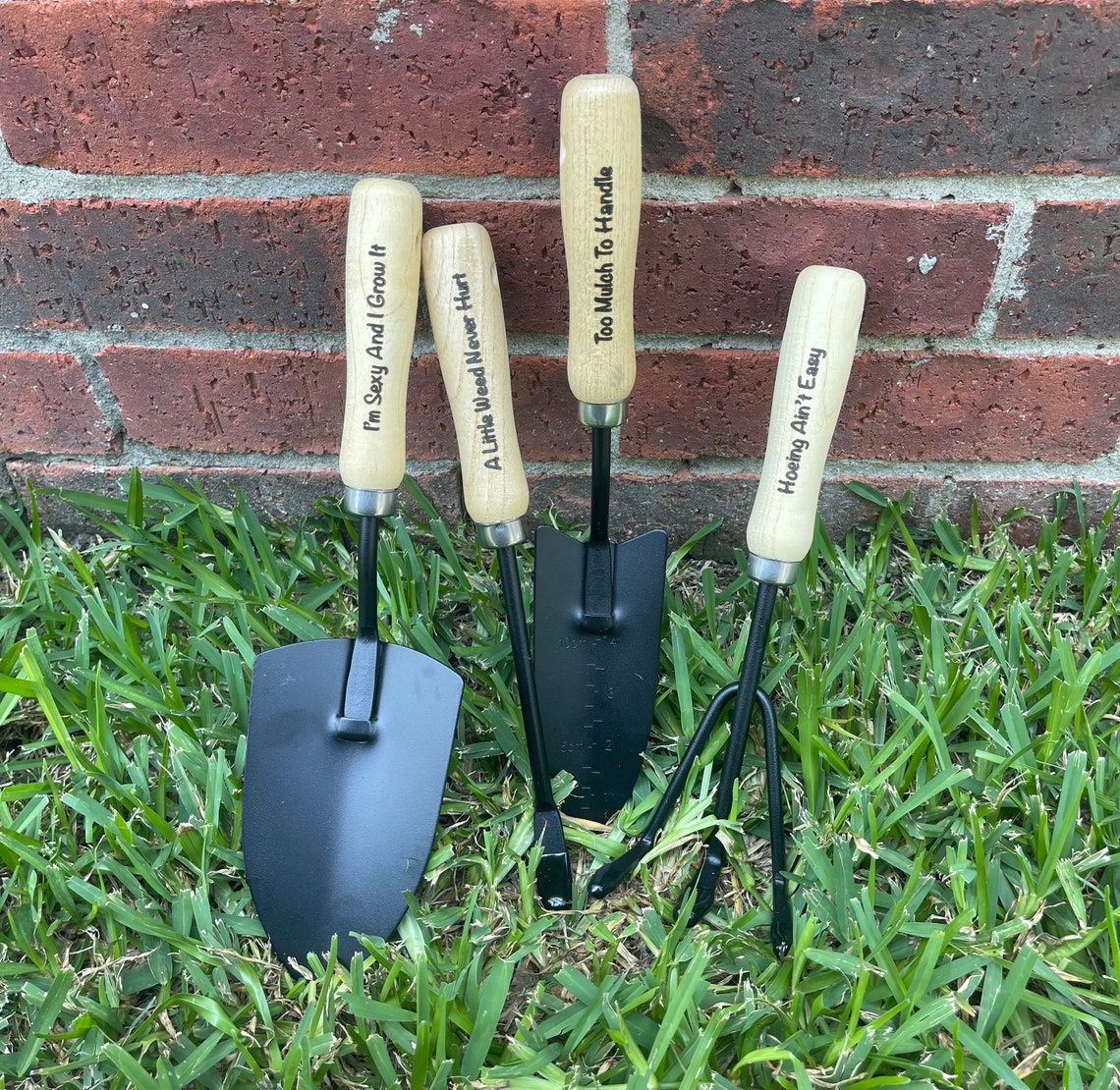 Personalized Garden Tool Set-4 Piece Gardening Tools With Wood - Etsy