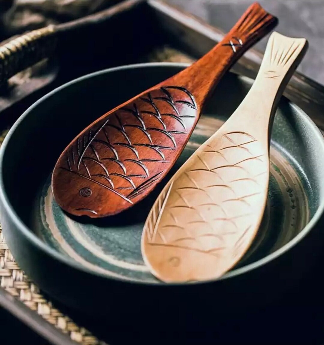 Personalized Wooden Fish Serving Spoon-rice Spoon - Etsy