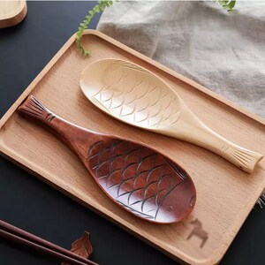 Personalized Wooden Fish Serving Spoon-rice Spoon - Etsy
