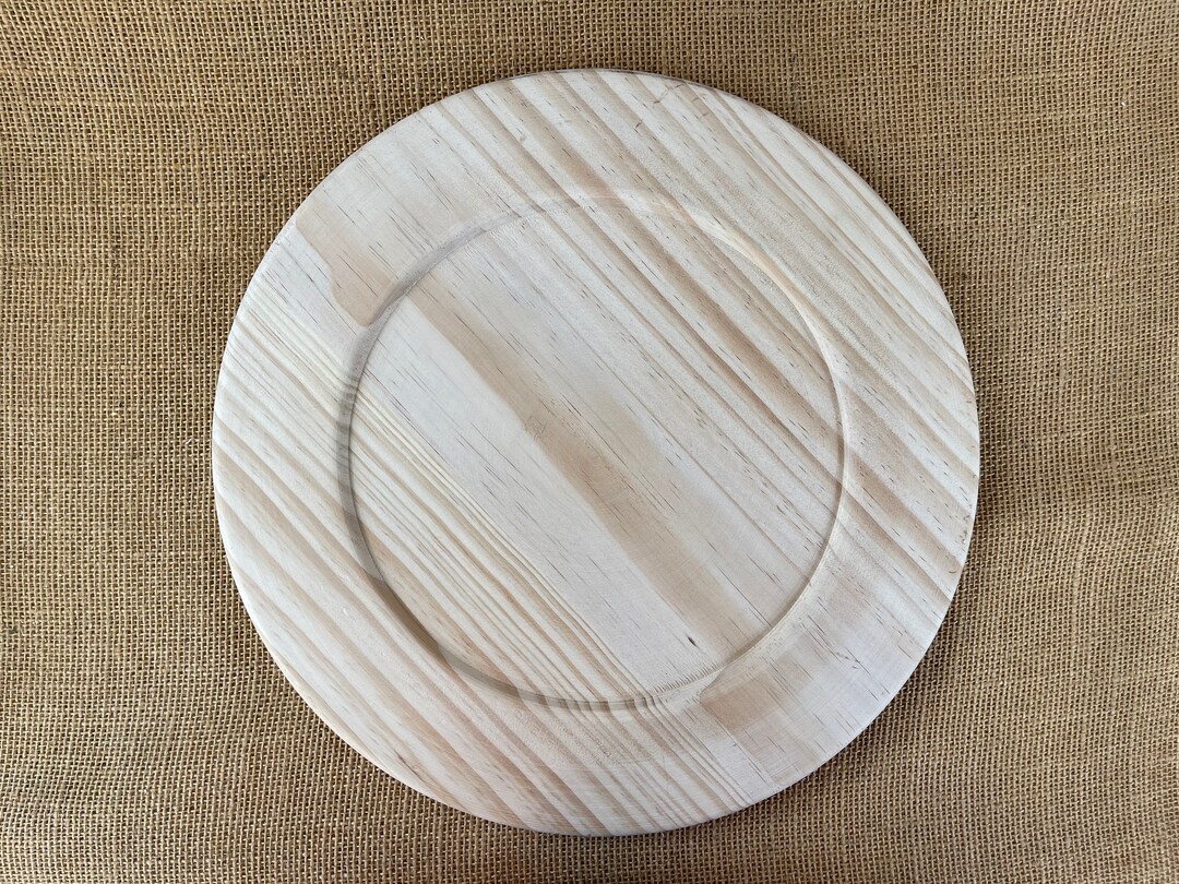 Large Round Wood Plate-unfinished Wood - Etsy