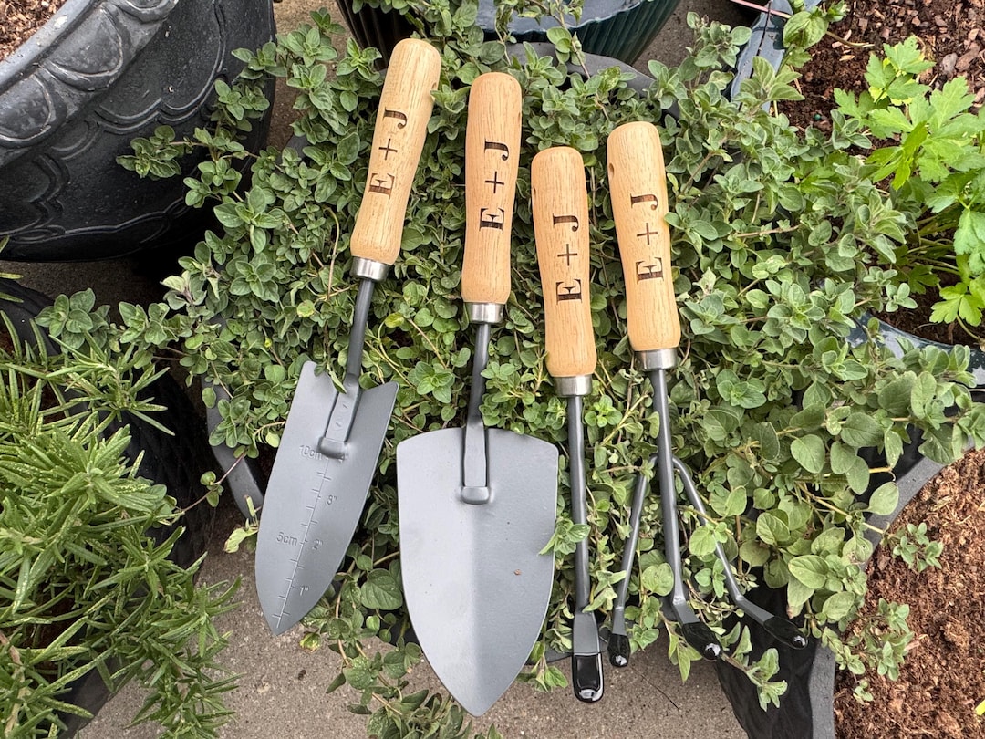 Personalized Garden Tool Set-4 Piece Gardening Tools With Wooden Handle ...