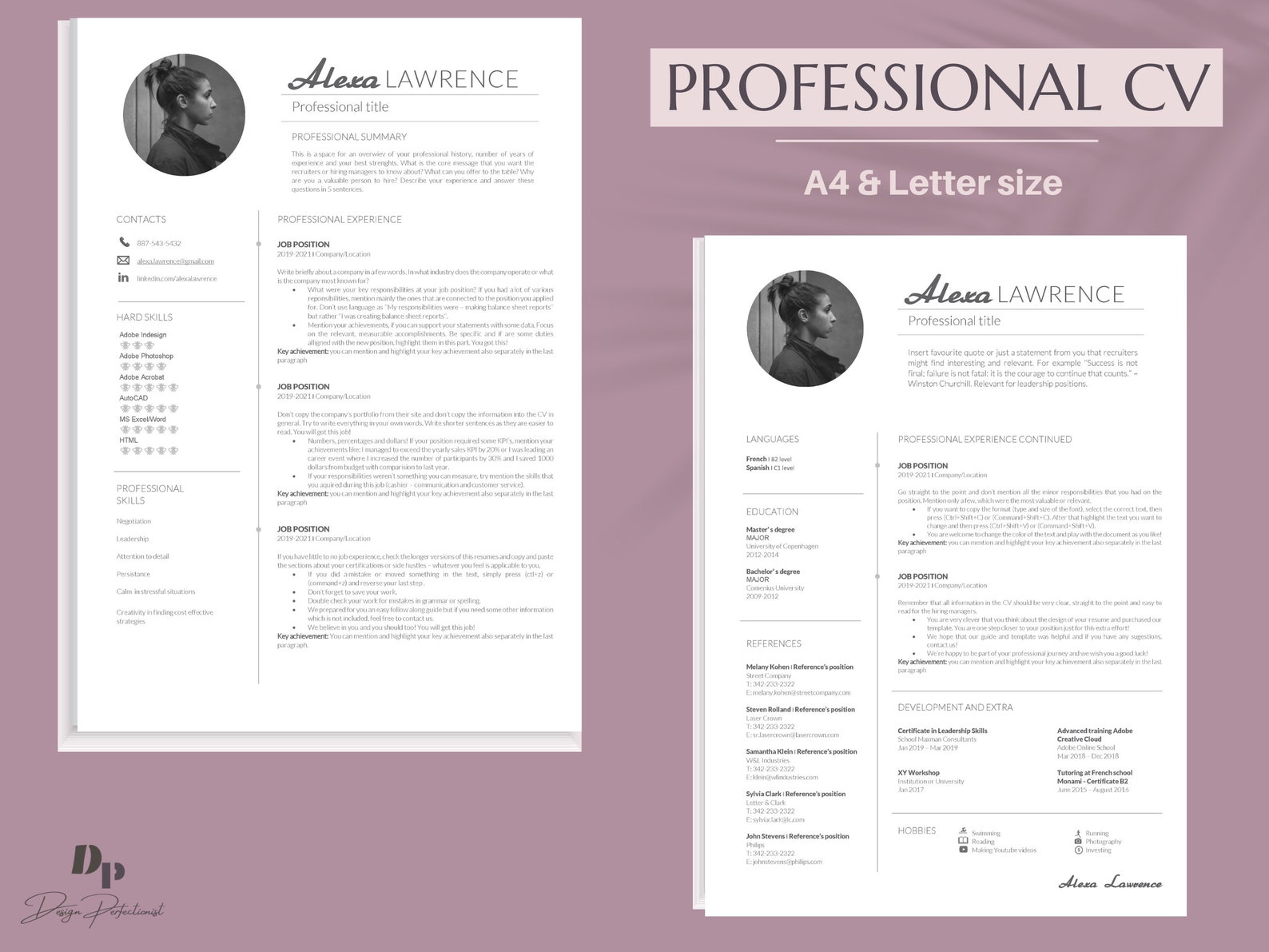 CV Template Professional | CV Design | CV Template Word | Resume and ...