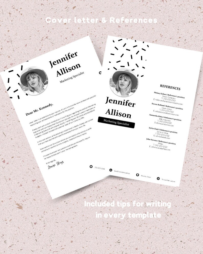 CV Design Professional Resume Template With Cover Letter and References ...