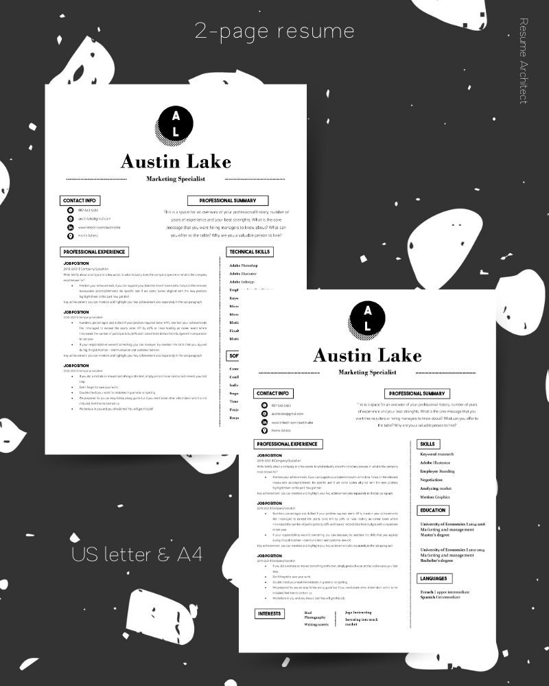 CV Design Professional Resume Template With Cover Letter and References ...