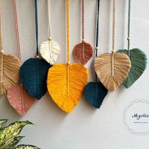 Handmade Wall Hanging With Leaves/ Home Decor/ Modern Style Decor ...