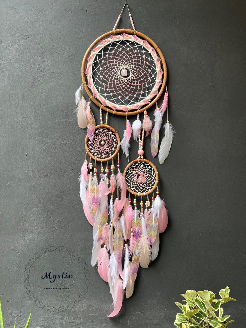 Boho Dream Catcher: Brown Vines, Turquoise Web, Crystal Stone - Etsy