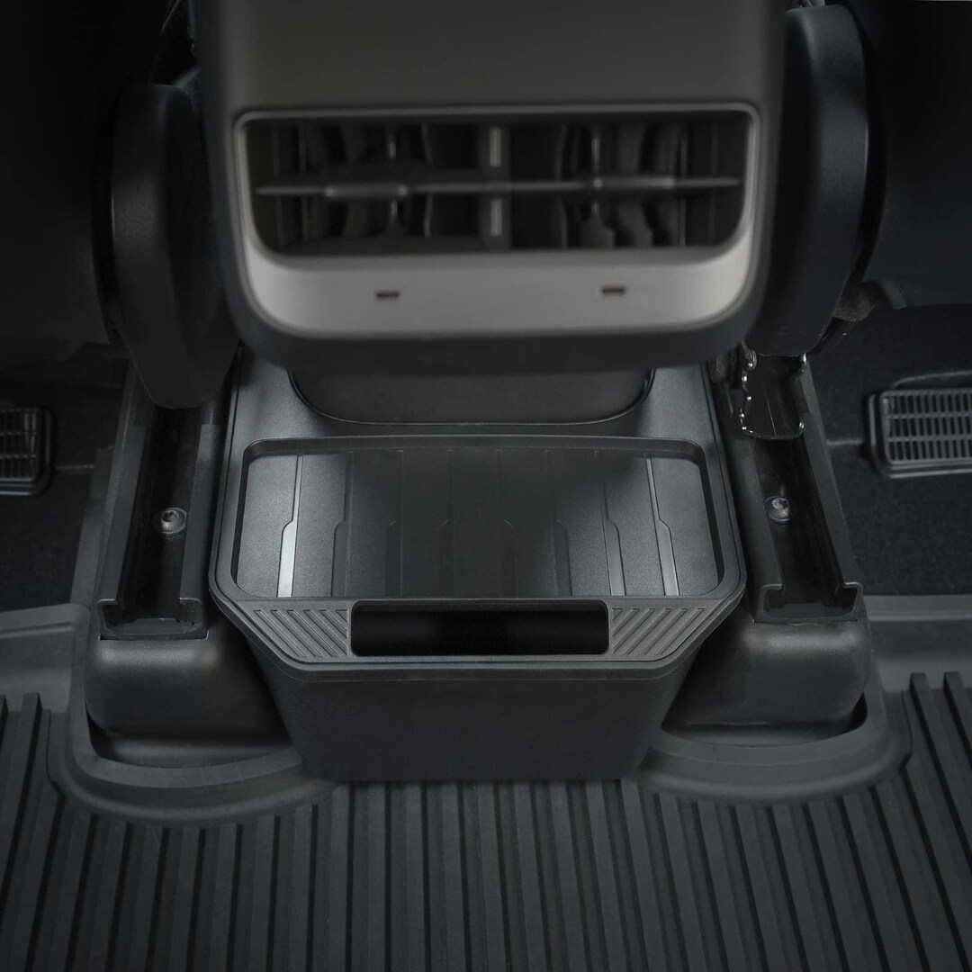 Tesla Model Y Rear Center Console Storage Box Organizer & Trash Can Bin ...