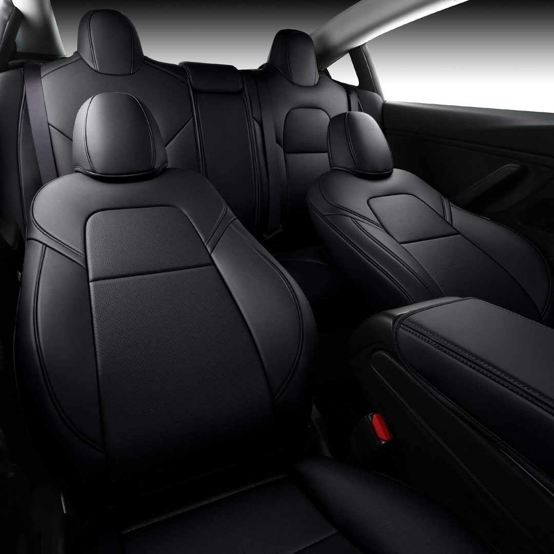 Tesla Model 3 Leather Seat Covers - Etsy