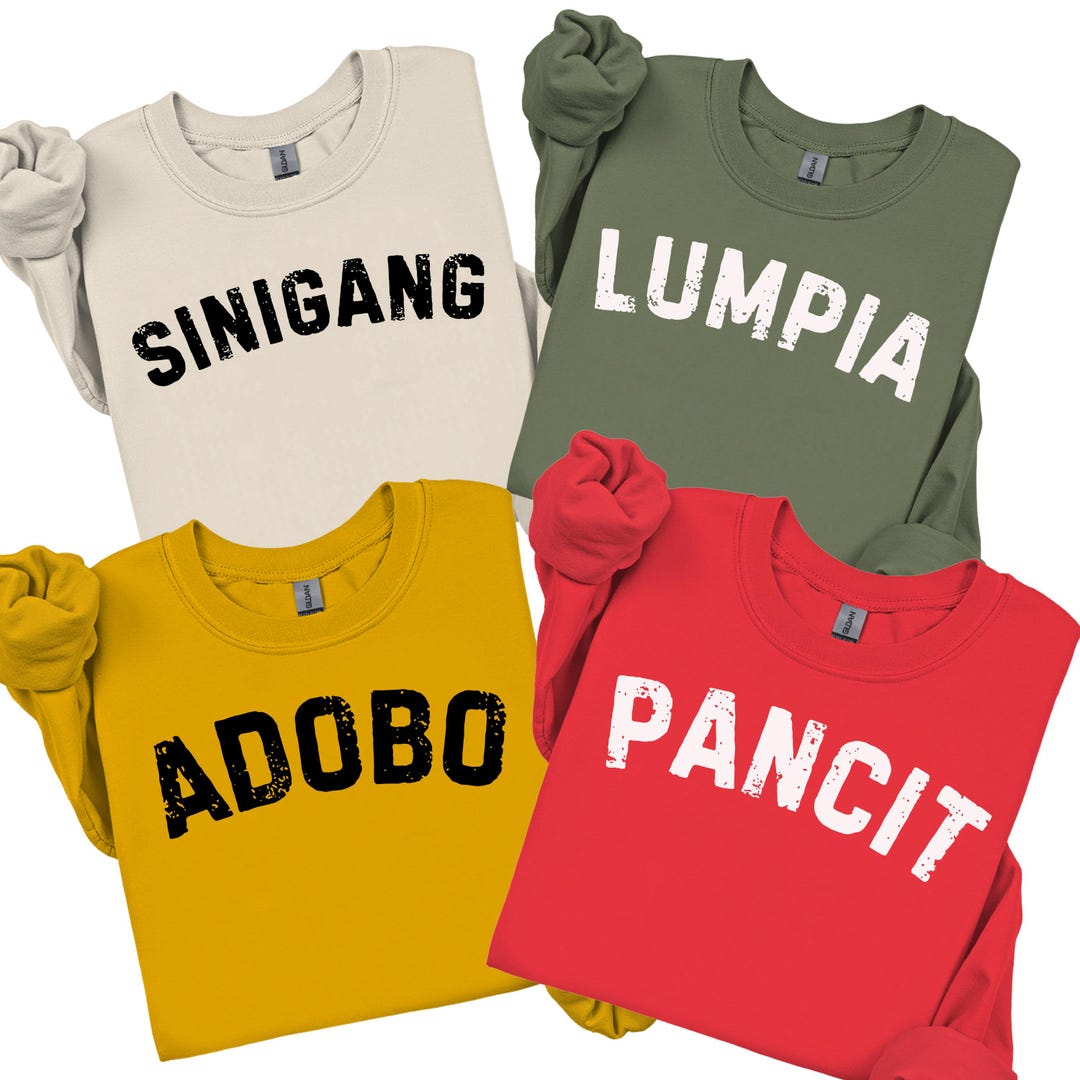 Custom Filipino Food Sweatshirt, Pinoy Pride Family Group Crew ...