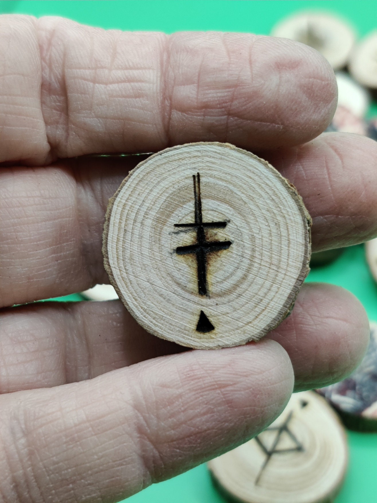 Basic Starter Celtic Ogham Stave Set 1" Wood Slice Runes by KJ Pagan ...