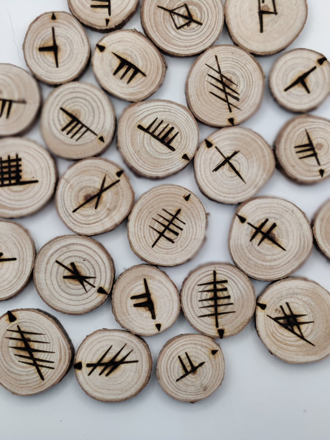 Basic Starter Celtic Ogham Stave Set 1" Wood Slice Runes by KJ Pagan ...
