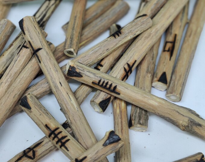 Irish Celtic Ogham Wood Staves Runes by KJ Divination Pagan Witch ...