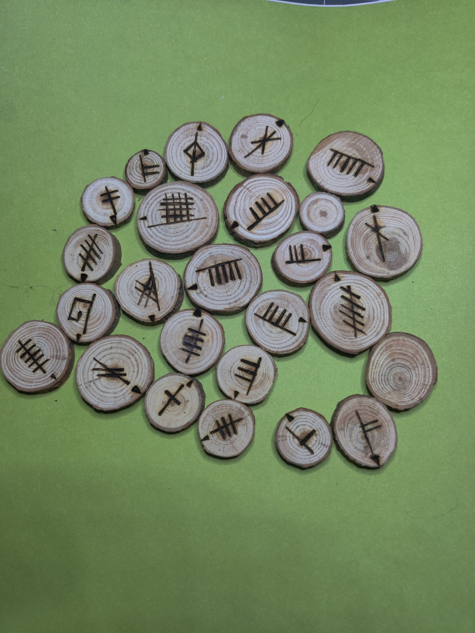 Basic Starter Celtic Ogham Stave Set 1" Wood Slice Runes by KJ Pagan ...