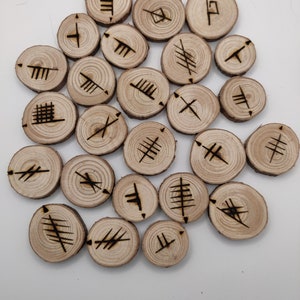 Celtic Ogham Stave Set 1" Wood Slice Runes by KJ Irish Pagan Druid ...
