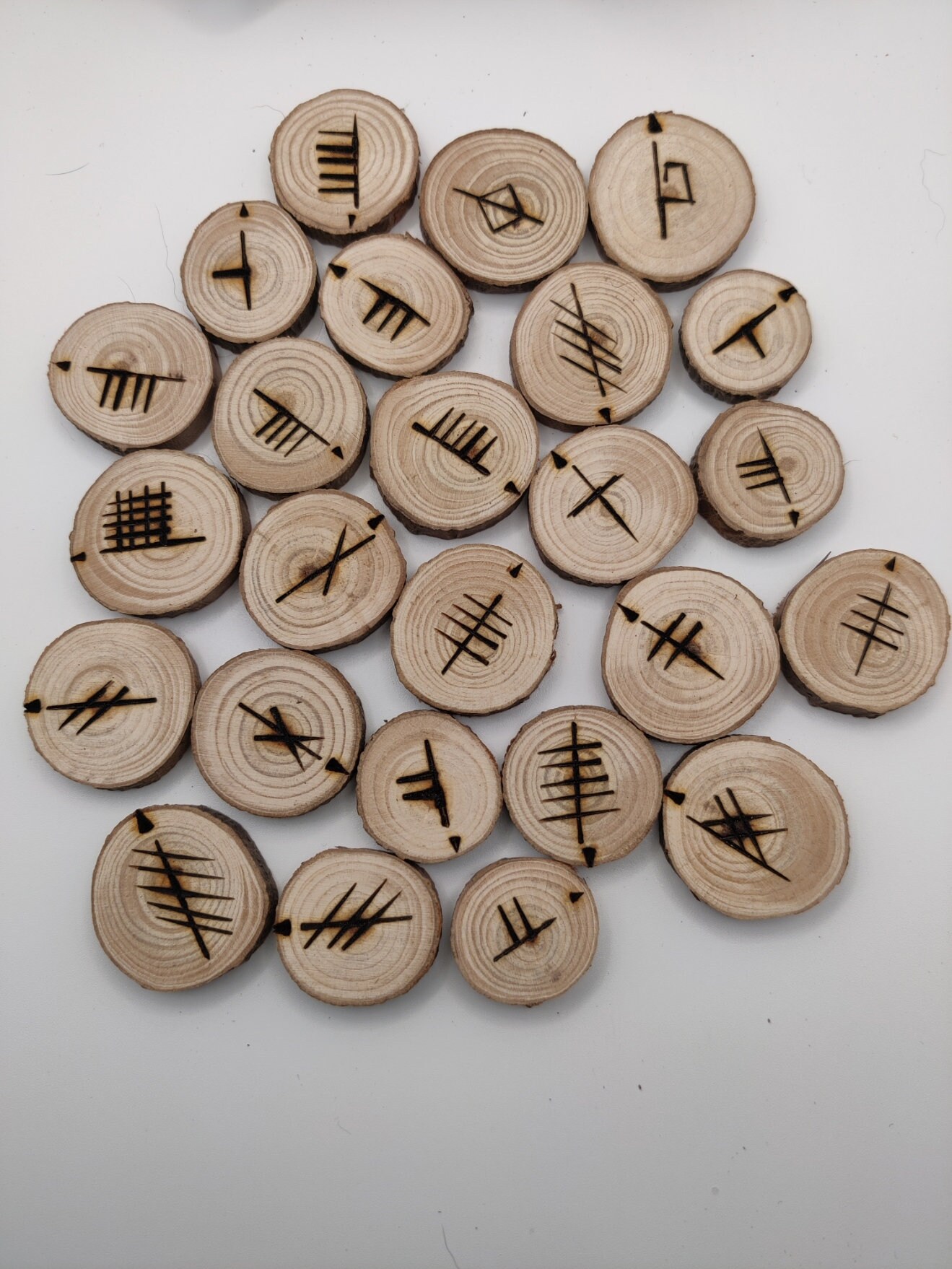 Celtic Ogham Stave Set A 1 Wood Slice Runes by KJ Irish - Etsy