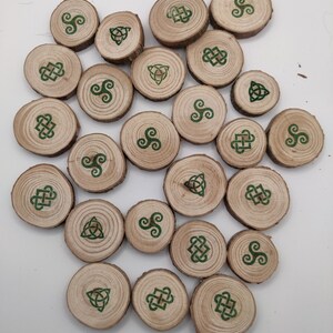 Celtic Ogham Stave Set 1" Wood Slice Runes by KJ Irish Pagan Druid ...