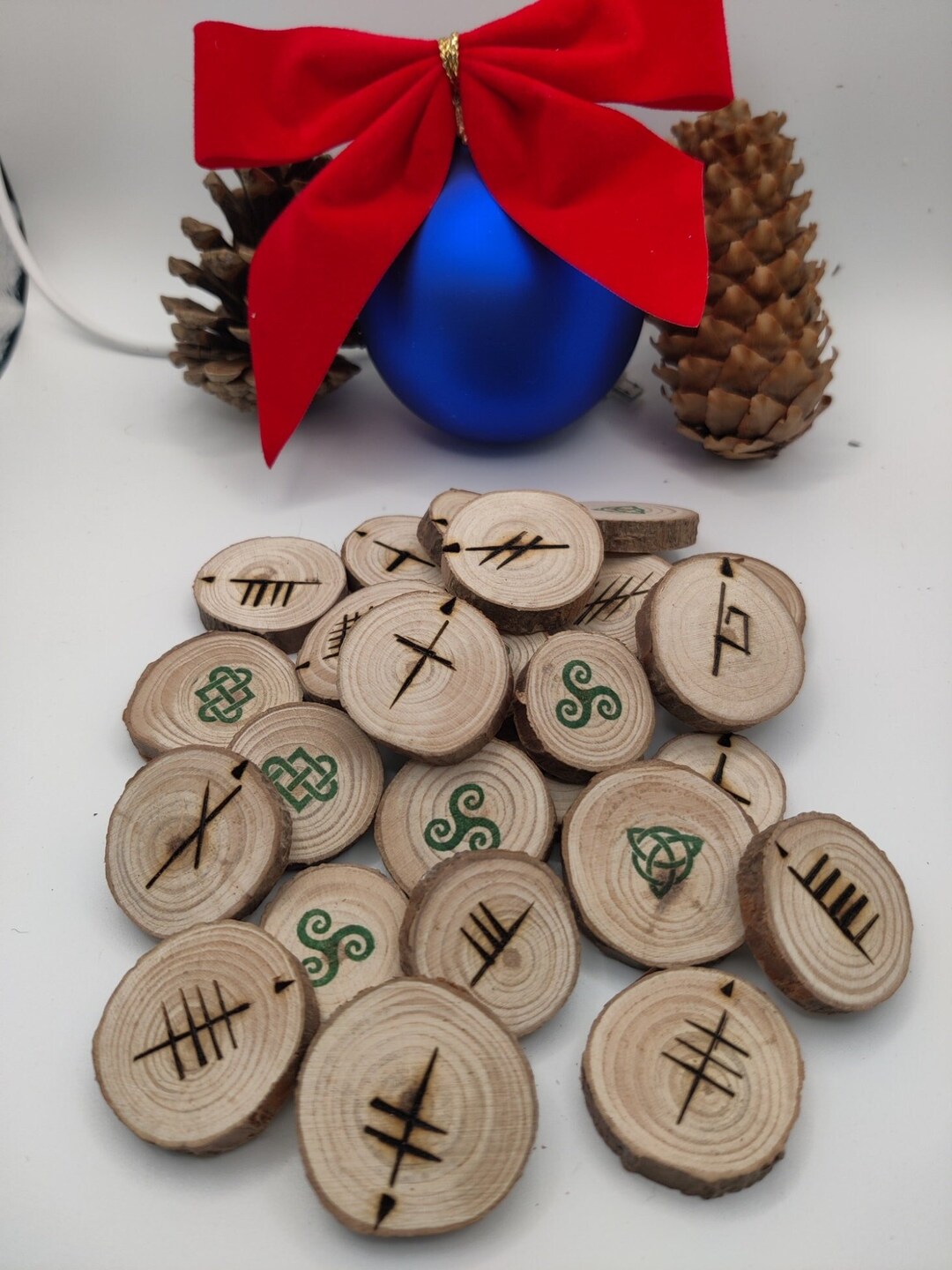 Celtic Ogham Stave Set 1" Wood Slice Runes by KJ Irish Pagan Druid ...