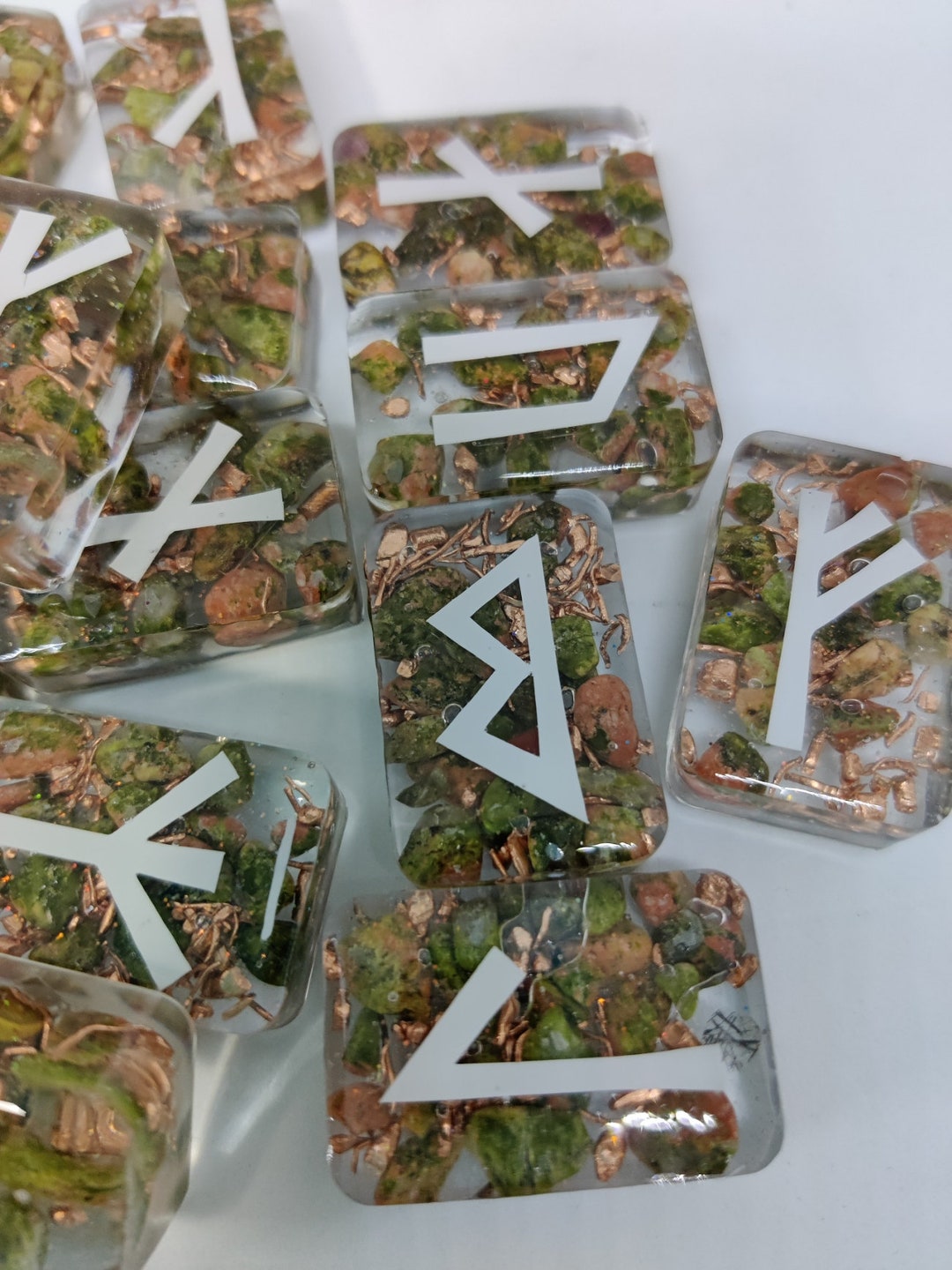 Younger Futhark Norse Viking Unakite Orgonite Runes by KJ Scrying ...