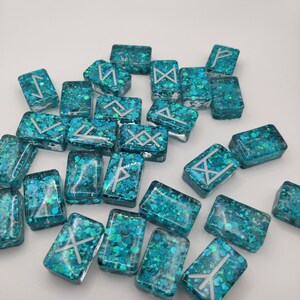 Magical Sparkle Glitter Bling Elder Futhark Viking Resin Runes by KJ ...