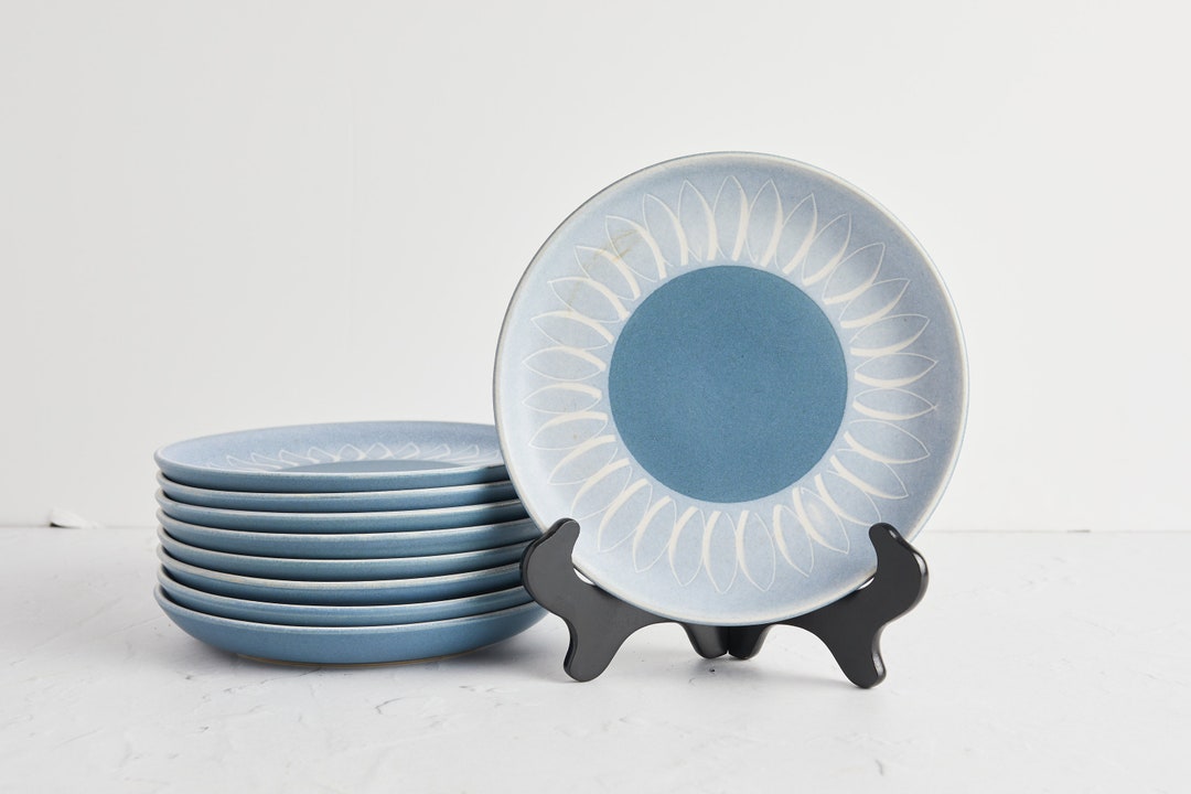 Denby Pottery Echo Blue Bread and Butter or Dessert Plates Set of 9 - Etsy