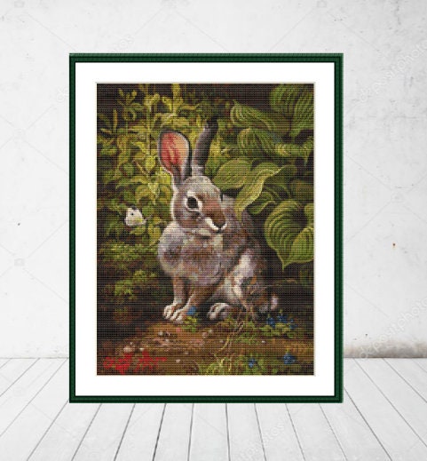 Bunny Counted Cross Stitch Pattern Pdf Animal Rabbit Cross | Etsy