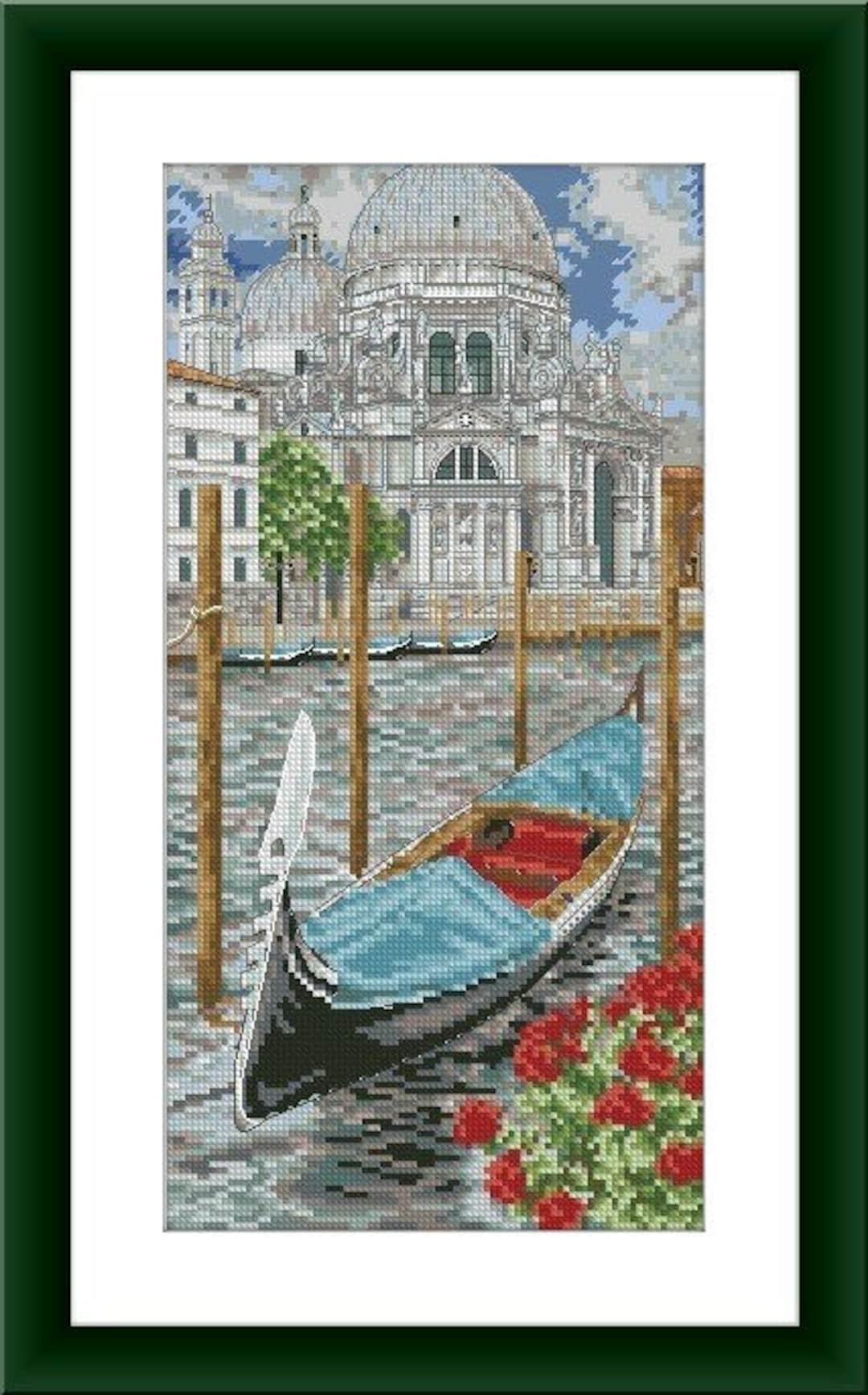 Venice Counted Cross Stitch Pattern İtalian Cityscape Digital Cross ...